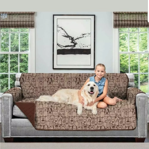 sofa shield | Accents | Sofa Shield Couch Cover Dog And Chocolate Print ...